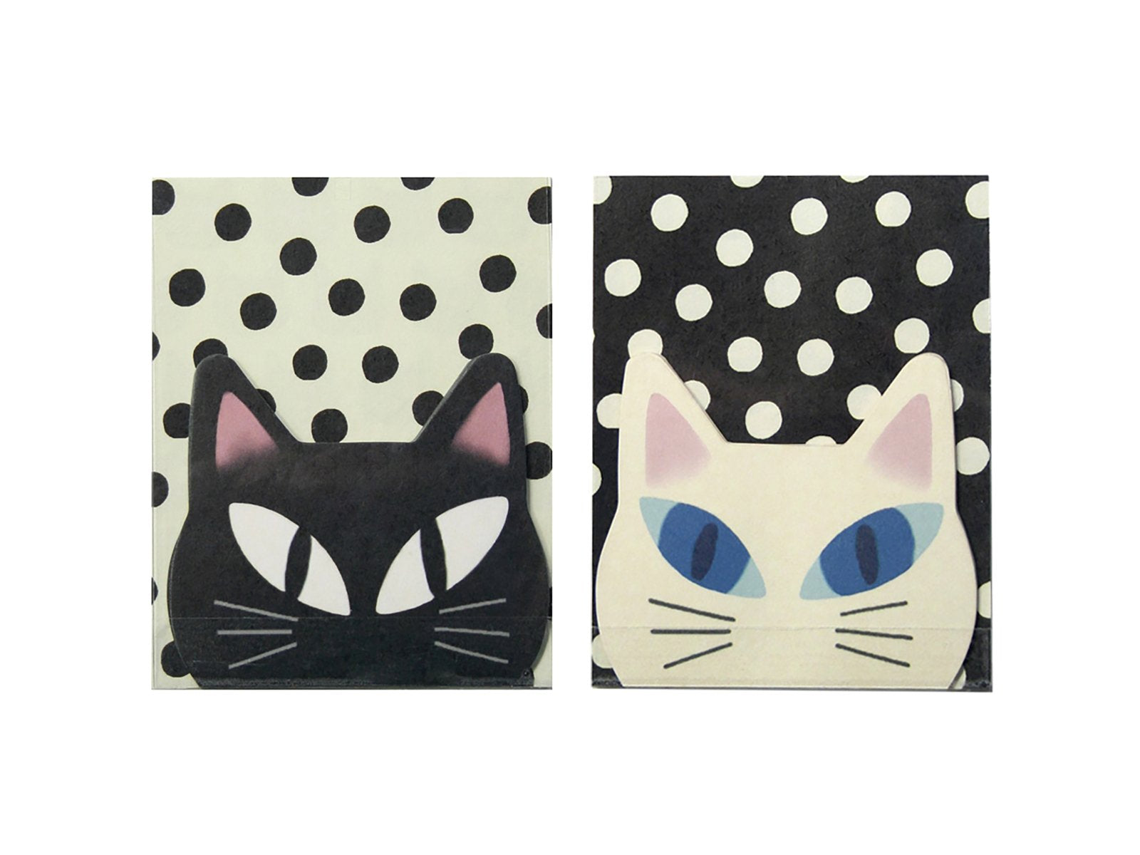 Kitty Sticky Note and Memo - Set of 2 (Black and White) – Bingo & Pumpkin